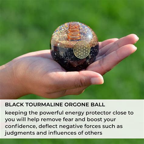 Orgonite Crystal Black Tourmaline Crystal Ball With Stand For Energy