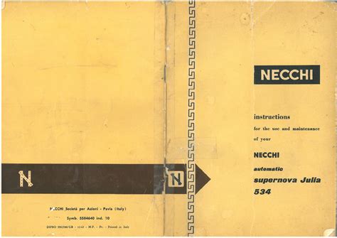 Necchi Supernova Julia 534 handleiding (33 pagina's)