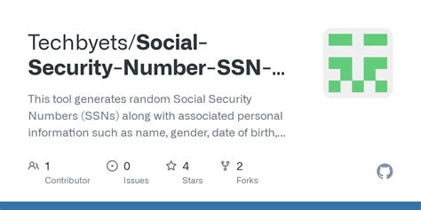 Social Security Number Ssn Generator Toolreadmemd At Main · Techbyets