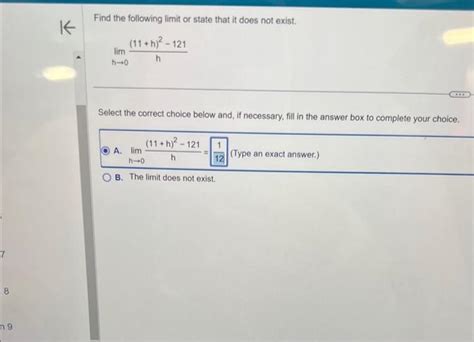 Solved Find The Following Limit Or State That It Does Not Chegg