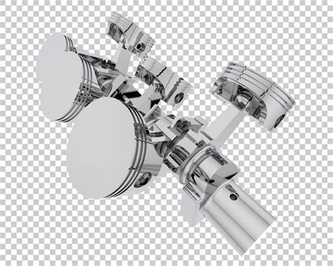 透明な背景の 3 D レンダリング図に分離されたクランク シャフト プレミアムpsdファイル