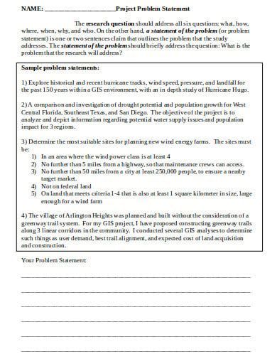 Research Problem Statement Templates In PDF MS Word Google Docs Apple Pages