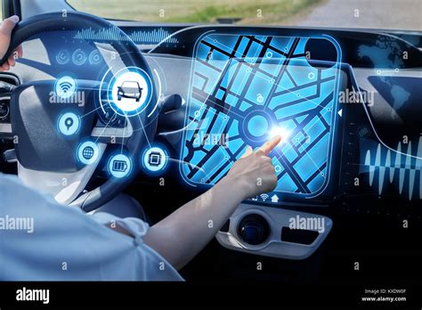Futuristic Vehicle And Graphical User Interfacegui Intelligent Car Connected Car Internet