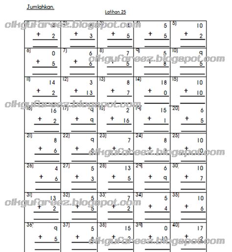 Latihan Matematik Prasekolah 6 Tahun Riset