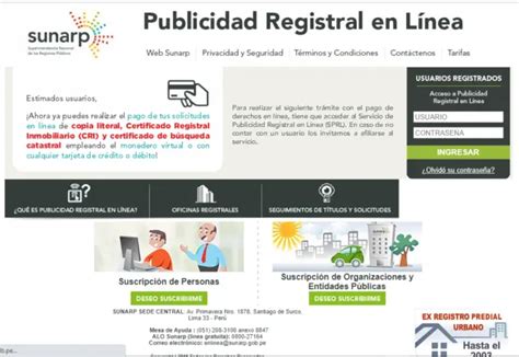 Sunarp ¿cómo Sacar Una Copia Literal Por Internet Infomercado