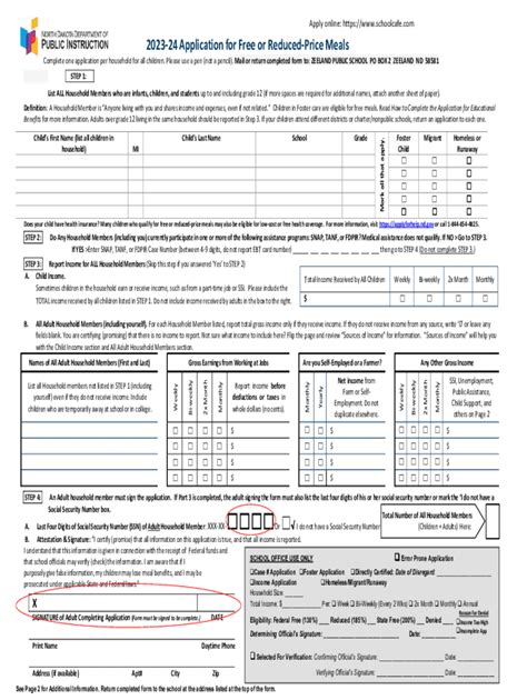 Fillable Online Free And Reduced Price Meals Applications Available