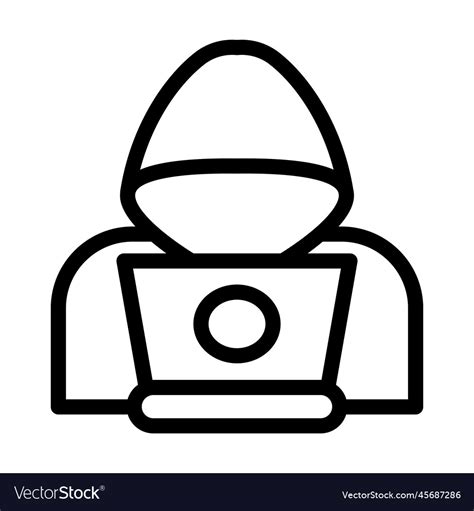 Hacker Thick Line Icon Royalty Free Vector Image