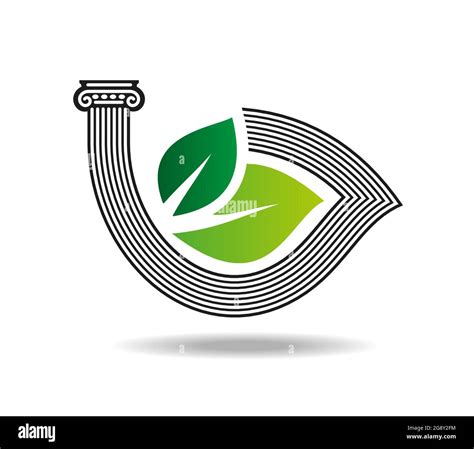Ancient Ionic Column Wrapping Around Green Leaves Stock Vector Image And Art Alamy