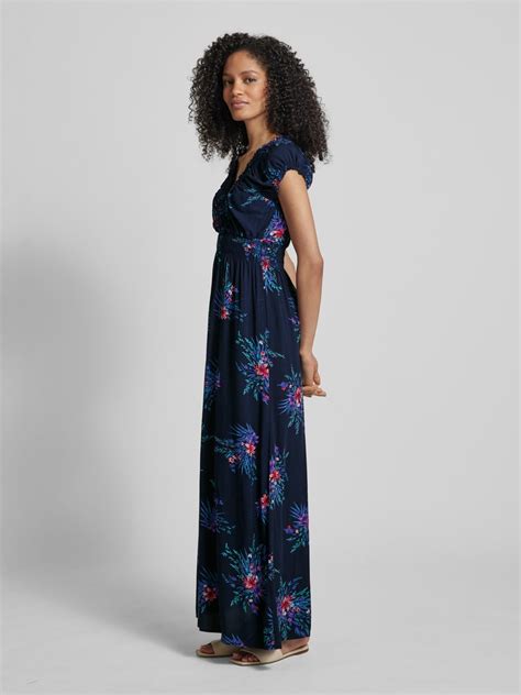 Apricot Maxikleid Mit Allover Muster Marine Online Kaufen