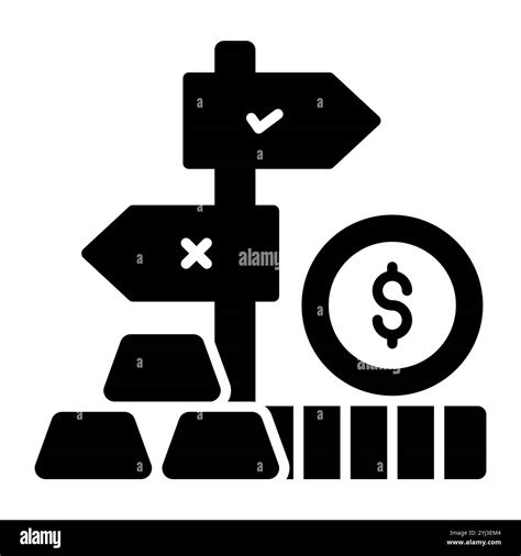 Dollar Coin With Direction Financial Decision Premium Quality Vector