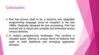 Introduction To Perl The Programming Language Pptx
