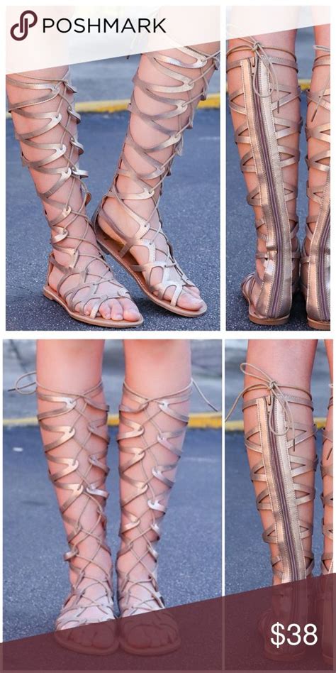 Gold Lace Up Gladiator Sandals Lace Up Gladiator Sandals Gladiator