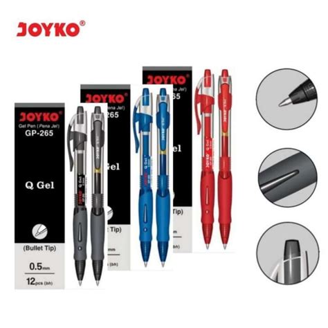 Jual 1 Box 12 Pcs Gel Pen Pulpen Pena Joyko Gp 265 Q Gel 0 5 Mm