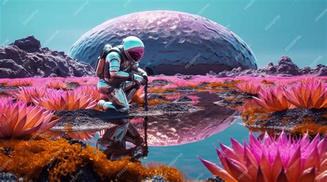 Premium Ai Image A Close Up Of A Person In A Space Suit Sitting On A