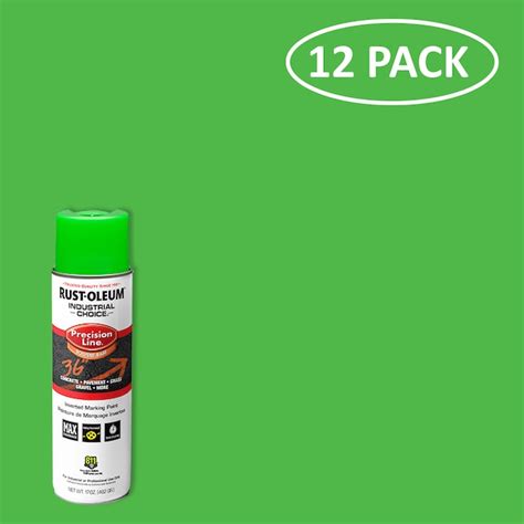 Rust Oleum 12 Pack Fluorescent Green Oil Based Marking Paint Spray Can