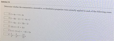 solved question 19 determine whether the commutative