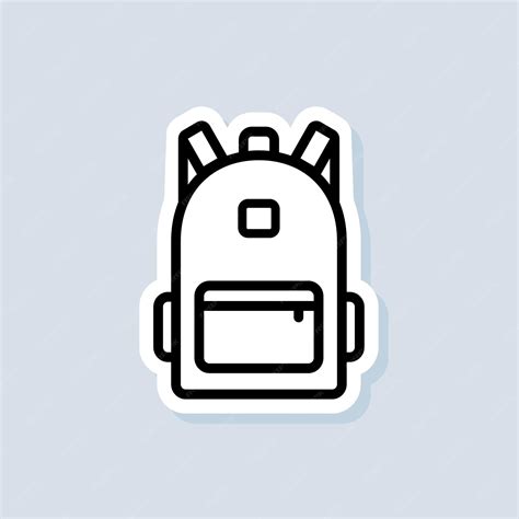 Стикер школьной сумки. рюкзак, значок линии сумка. обратно в школу ...