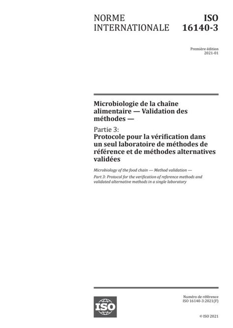 ISO Microbiology Of The Food Chain Method Validation Part Protocol For The