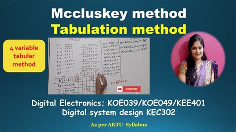 U1l 111 Tabulation Method 4 Variable Tabular Method Youtube