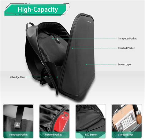 Crelander Smart Led Sac à Dos Pour Ordinateur Guinea Ubuy