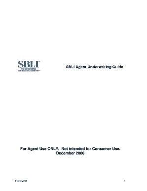 Fillable Online SBLI Agent Underwriting Guide Fax Email Print PdfFiller