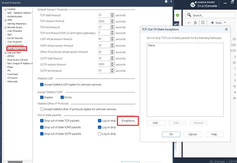 how to add some ip address to stateful exception l check point