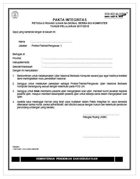 Contoh Surat Pakta Integritas Perangkat Desa Contoh Surat