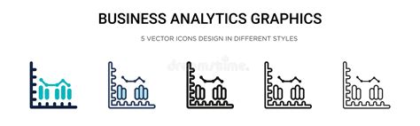 Business Analytics Graphics Icon In Filled Thin Line Outline And
