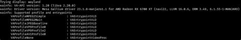 unable to use hardware decoding for hevc h265 with rx 6700xt manjaro