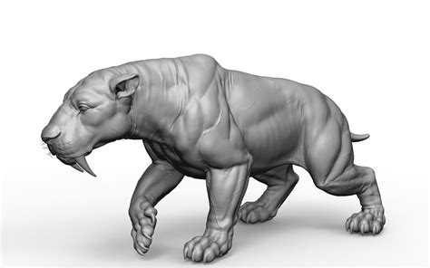 Artstation Smilodon Sculpt In 2025 Smilodon Paleo Art Sculpting