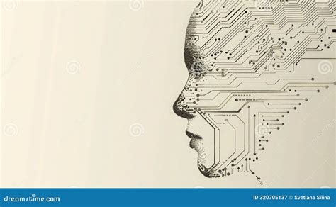 Half Human Half Robot Head Hand Drawn Outline Doodle Icon Vector