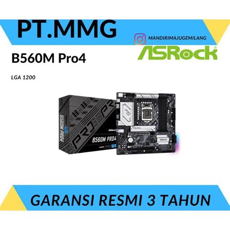 Jual Motherboard Asrock B560m Pro4 Lga1200 Intel B560 Ddr4 Komponen