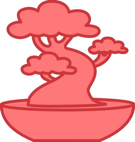 Silhouette Bonsai Tree Icon In Red Color 24143683 Vector Art At Vecteezy