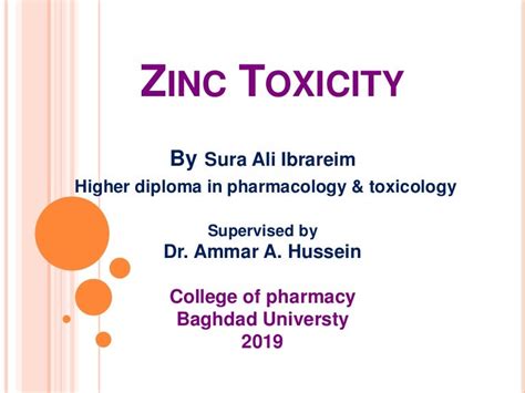 Zinc Toxicity