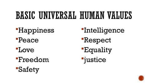 Ethics Lesson 7 Universal Values Pptx