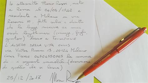 Testamento Olografo Modello