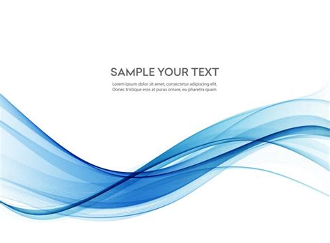 Blue Color Abstract Wave Design Element Royalty Free Vector