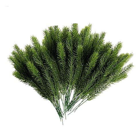 30 Packs Of Artificial Pine Branches 26 X 10 Cm Green Leaves Pine