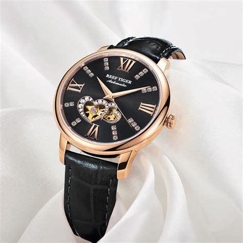 Aliexpress Buy New Reef Tiger RT Luxury Fashion Lady Watches Black Dial Diamond Watch