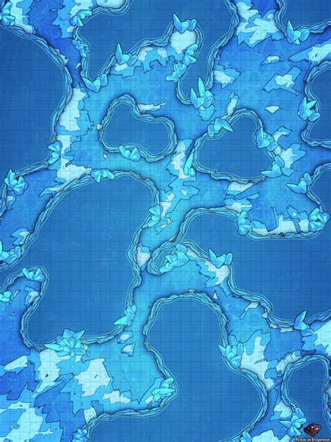 Ice Cave Tunnels D D Map For Roll20 And Tabletop Dice Grimorium