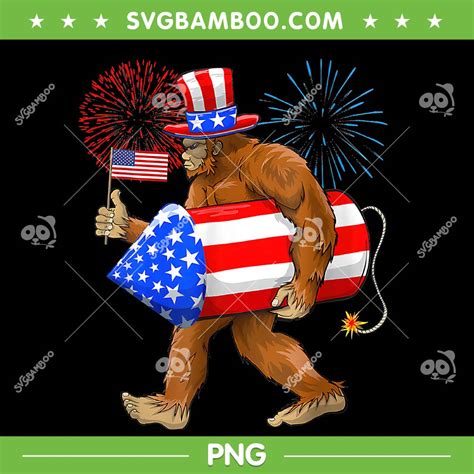 Bigfoot Fireworks American Flag Png