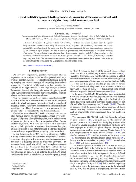 Pdf Quantum Fidelity Approach To The Ground State Properties Of The