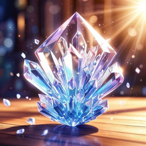 Large Sparkling Crystal On A Table Stock Illustration Illustration