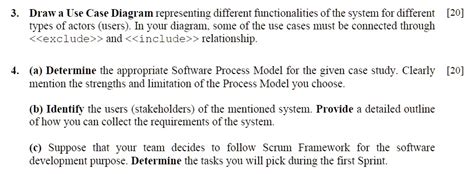 Solved Draw A Use Case Diagram Representing Different Functionalities