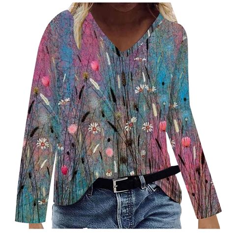 Tuphregyow Womens Tops Plus Size Tunic Top For Ladies Blouse Pullover