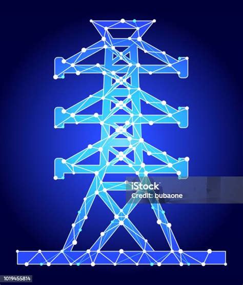 冪線藍三角節點向量模式向量圖形及更多輸電網路圖片 輸電網路 三角形 單線 Istock