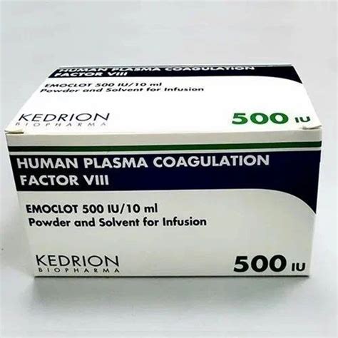Human Plasma Coagulation Factor Viii 500iu 20 100 Ml At ₹ 6565 Bottle In Kozhikode