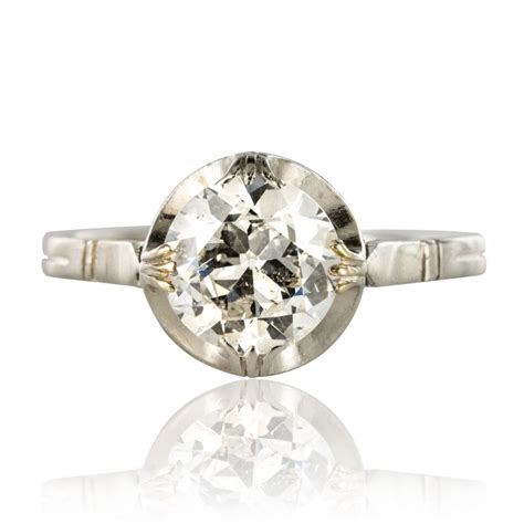 Bague ancienne de fiançailles solitaire diamant Bijouxbaume