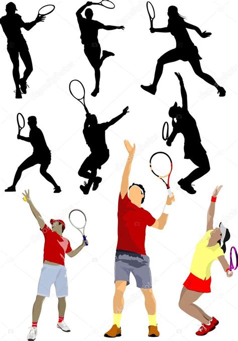 Tennis Player Colored Vector Illustration For Designers Stock Vector
