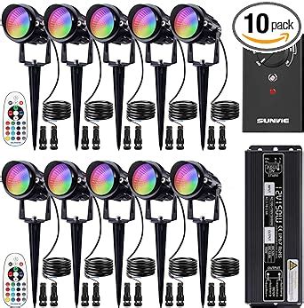 SUNVIE RGBW Low Voltage Landscape Lighting Kit With Transformer And